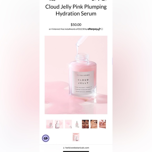 Herbivore Botanicals | Skincare | Herbivore Cloud Jelly Pink Plumping ...